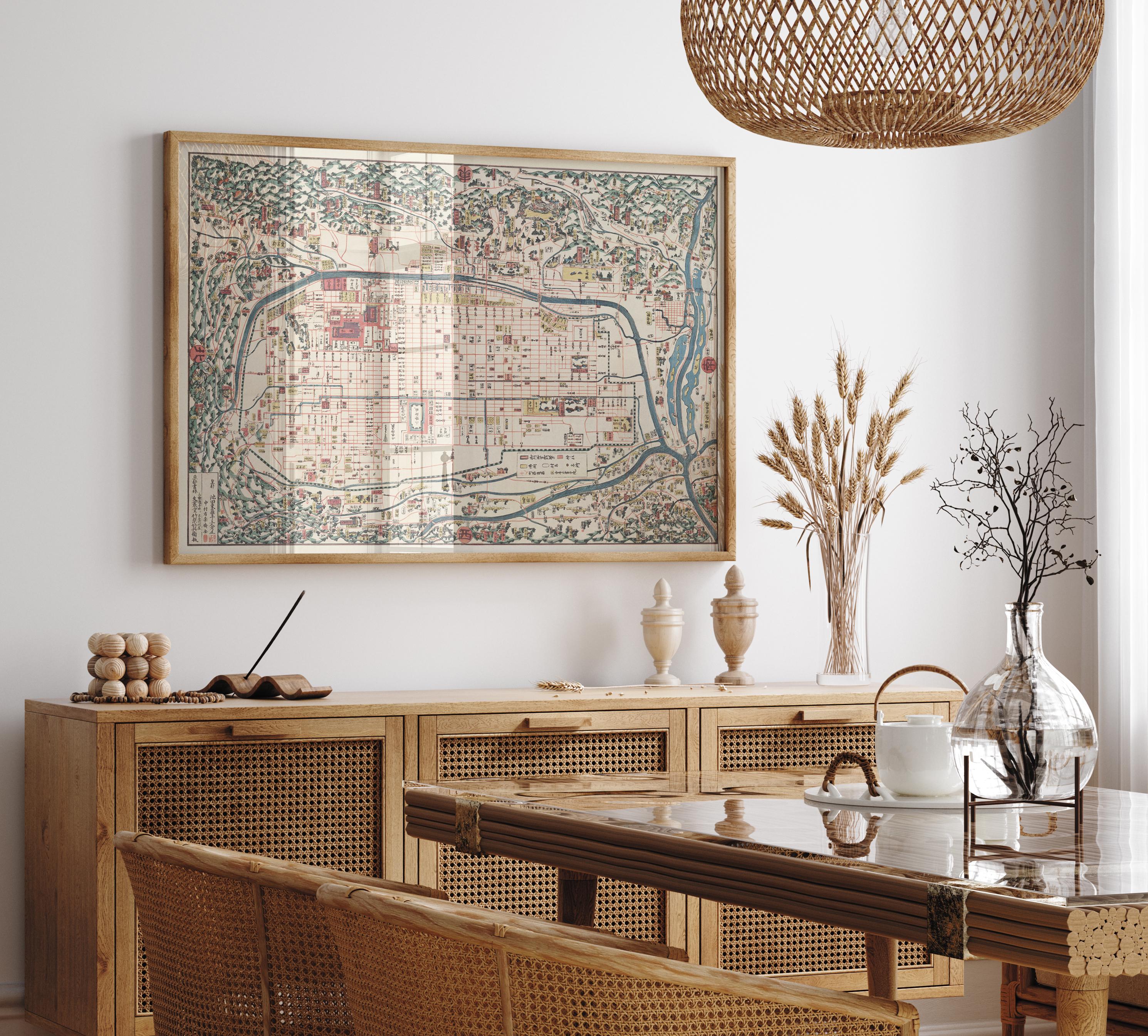 Map of Kyoto - Vintage Map - Vintage Poster - Antique Map - Vintage ...