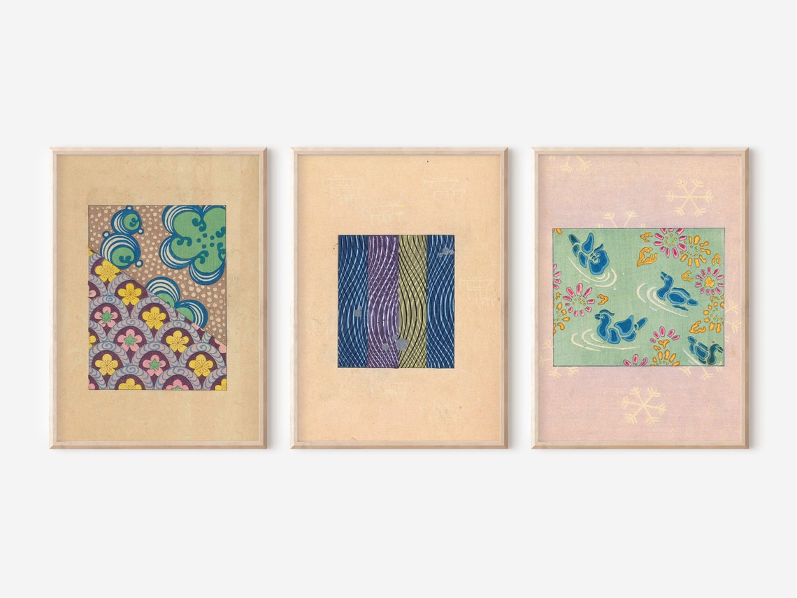 Set of 3 Minimalist Japanese Art Print Neutral Japanese Wall Art ...