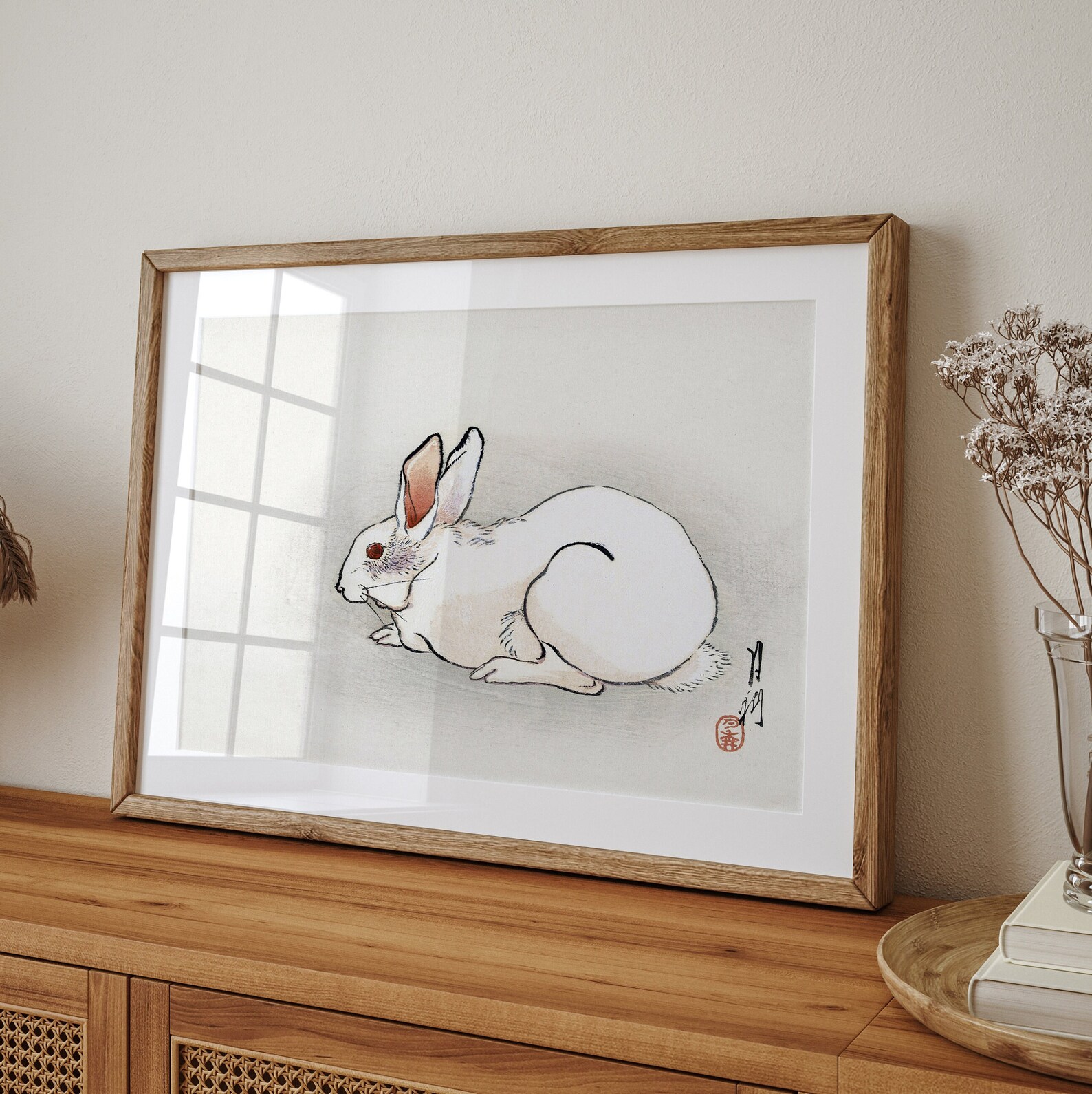 Japanese Rabbit Art Vintage Rabbit Art Japanese Wall Art Japanese Art ...