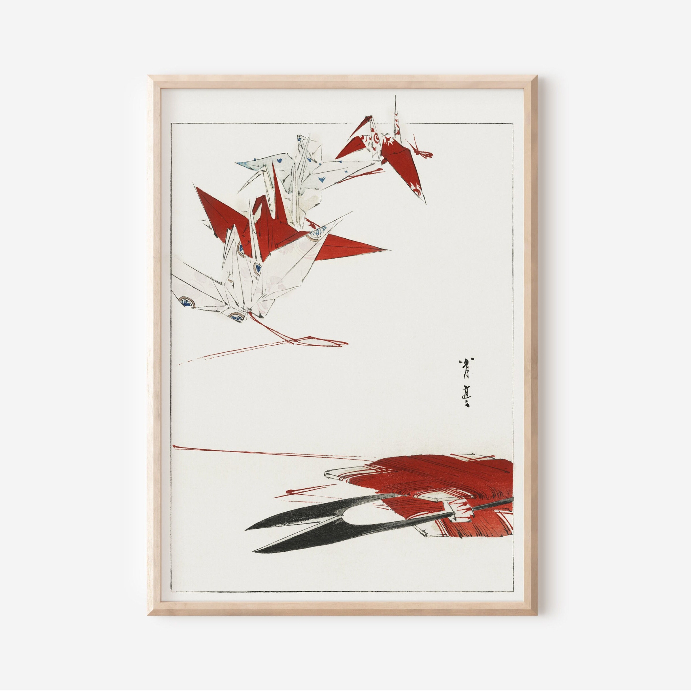 Japanese Minimalist Art Bird Origami Watanabe Seite Print Printable ...