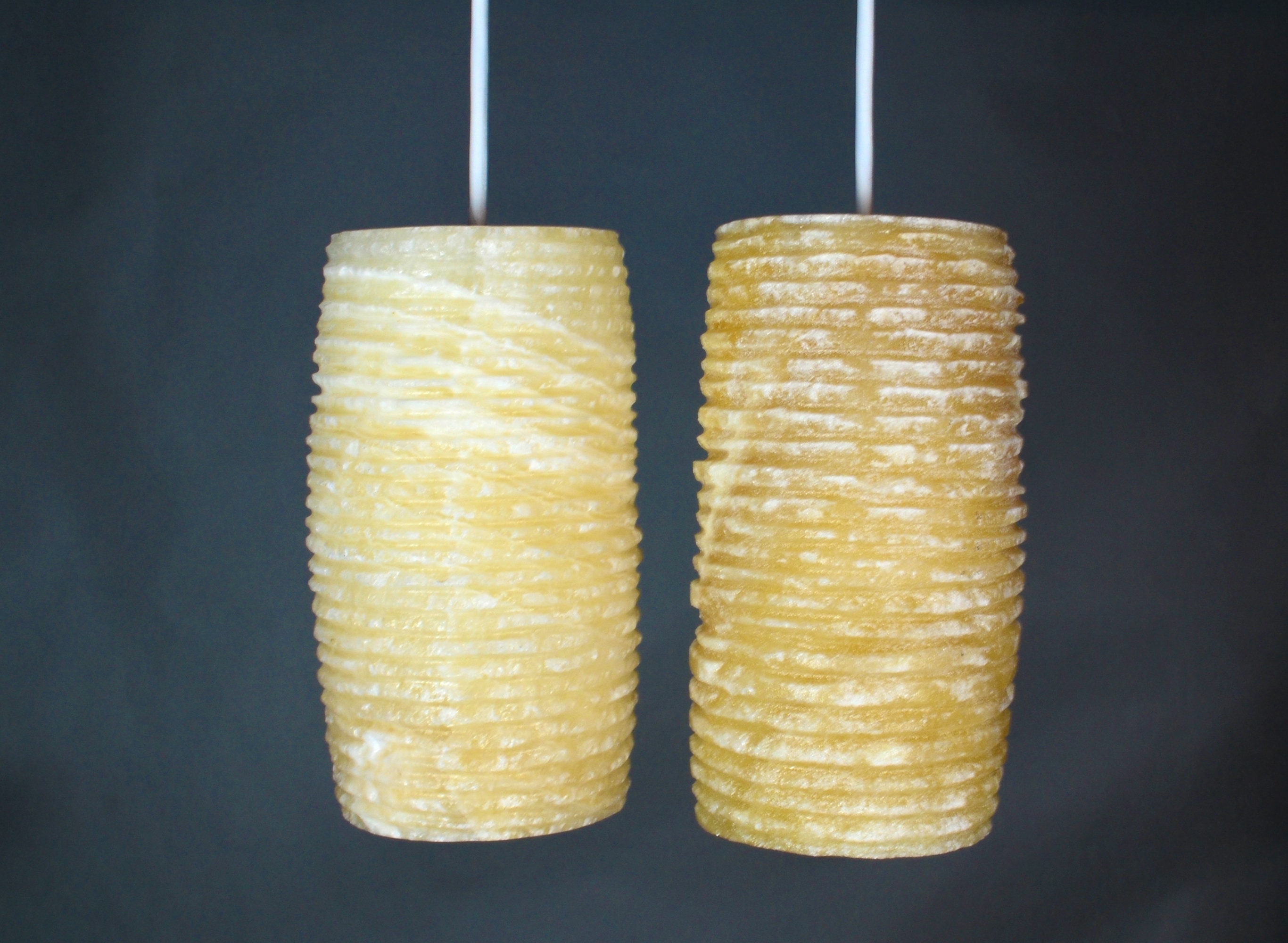 Mexican Yellow Onyx Marble Ceiling Lights With Ribbed Surface - Etsy