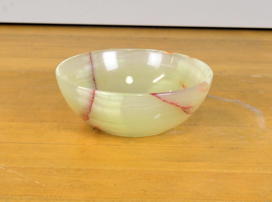 Mexican Green Onyx Marble Bowl With Red Veins - Etsy