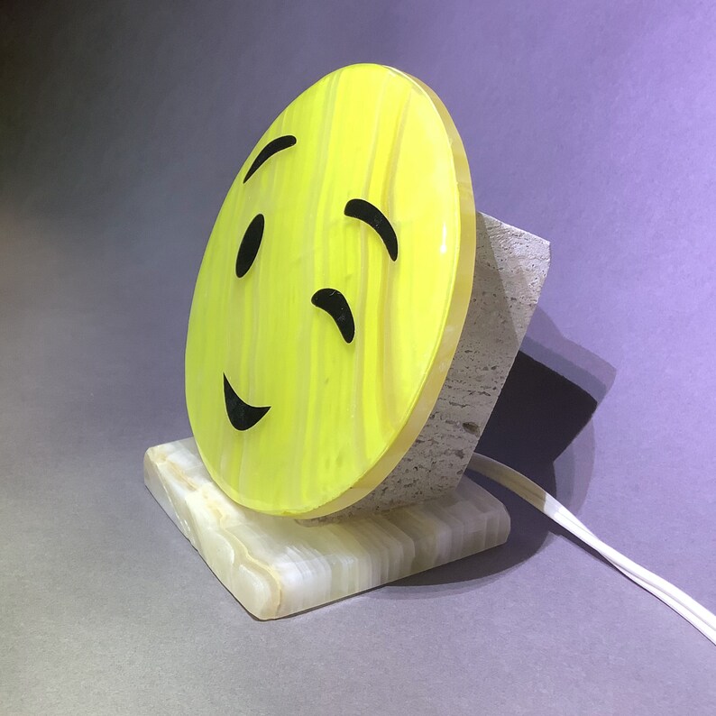 Mexican Yellow Onyx Marble Smiley Face Light - Etsy