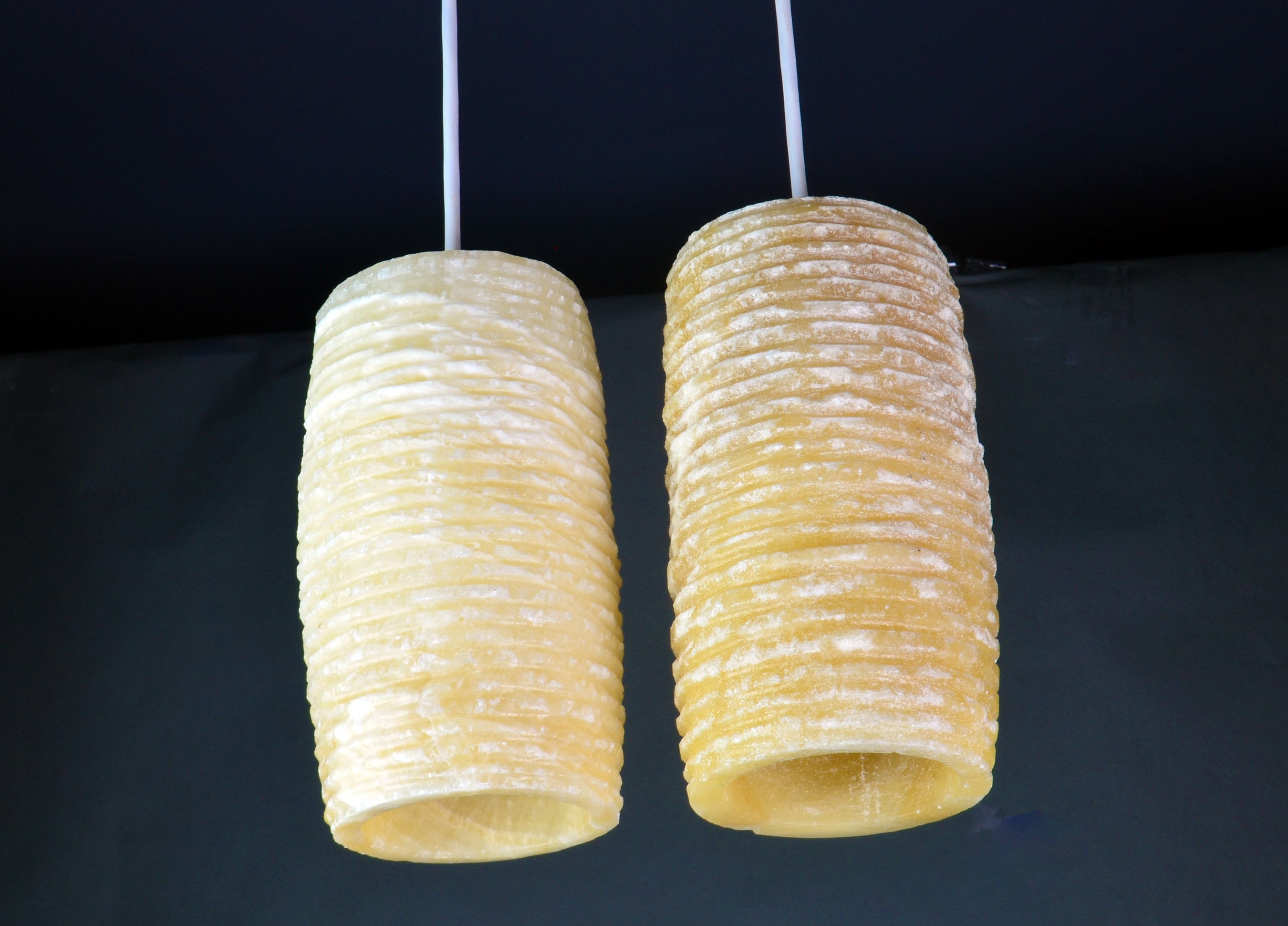 Mexican Yellow Onyx Marble Ceiling Lights With Ribbed Surface - Etsy