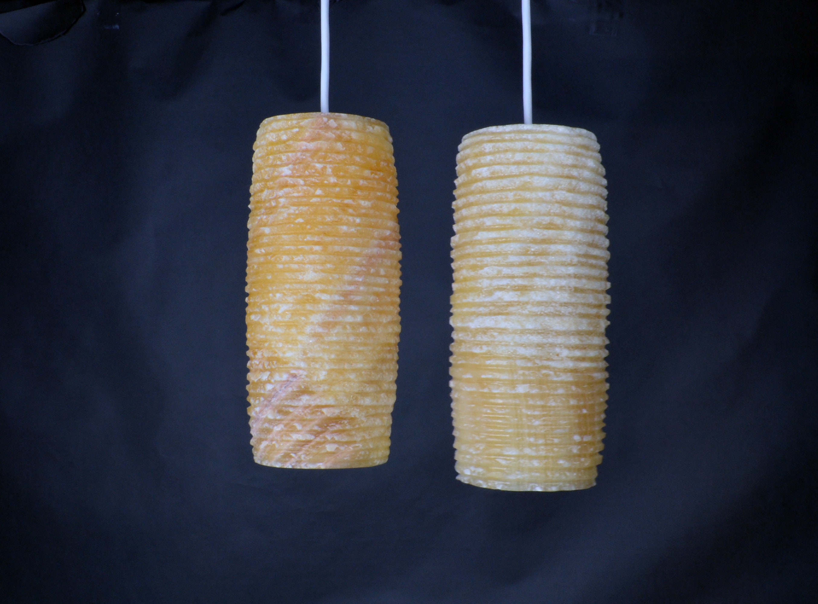 Mexican Yellow Onyx Marble Ceiling Lights With Ribbed Surface - Etsy