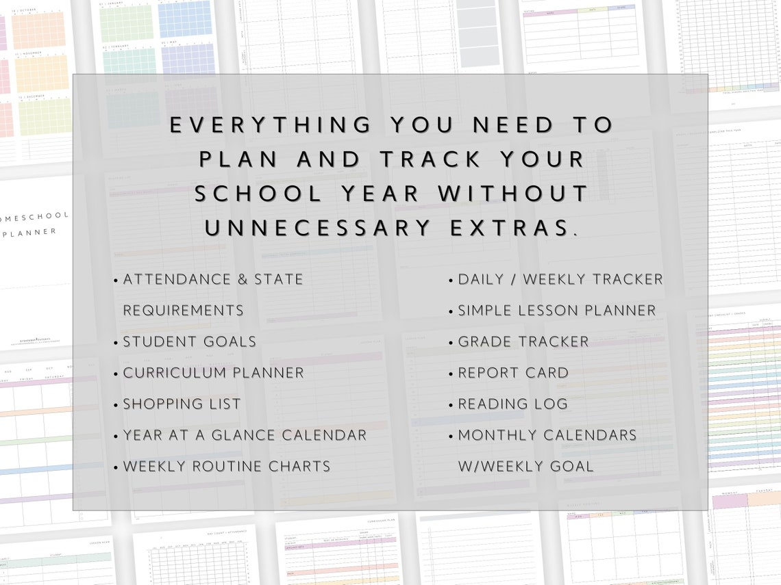 Printable Homeschool Planner Bundle, Minimalist Homeschool Binder ...