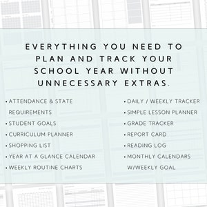 Printable Homeschool Planner Bundle - Modern and Minimalist Homeschool ...