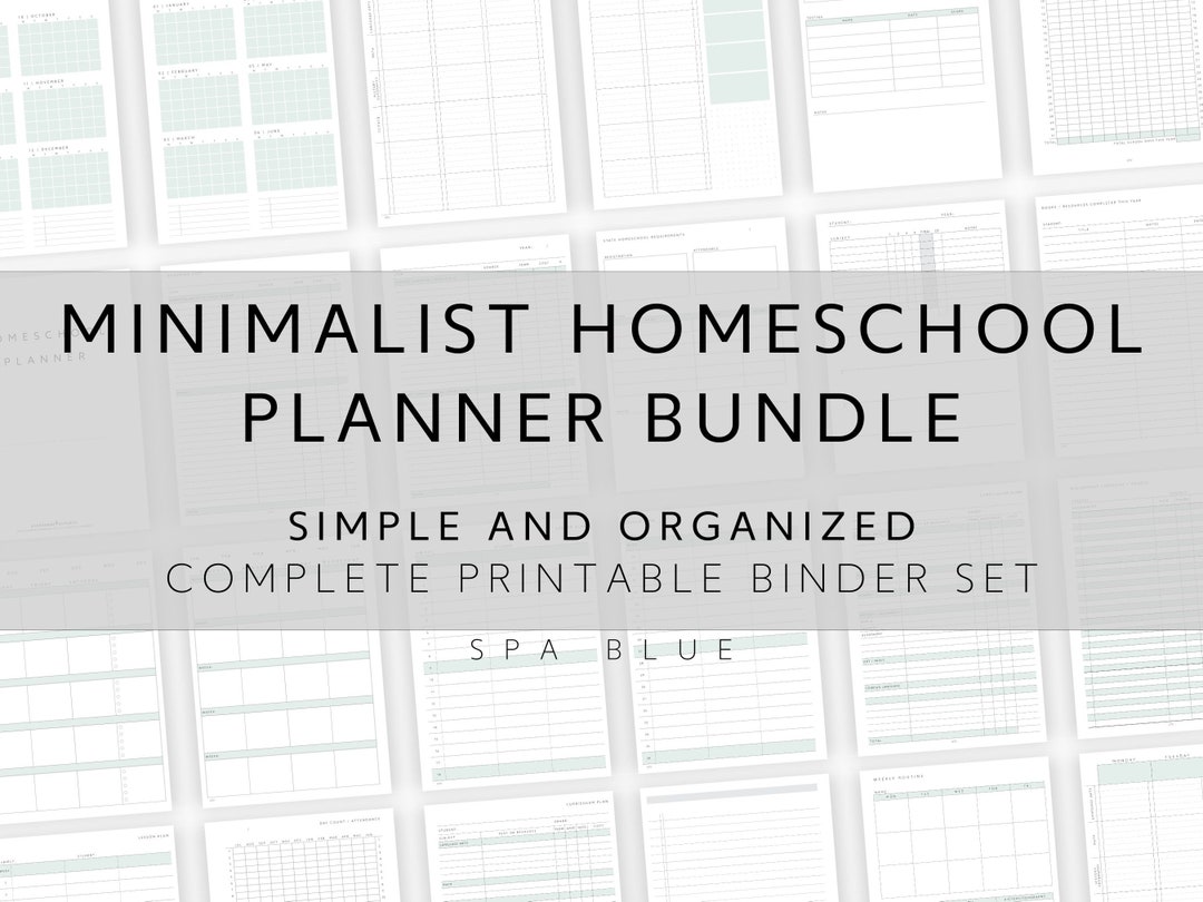 Printable Homeschool Planner Bundle, Minimalist Homeschool Binder ...