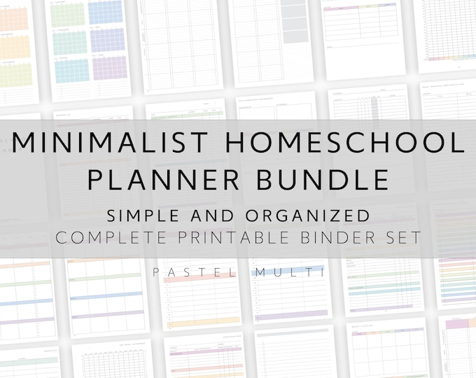Printable Homeschool Planner Bundle, Minimalist Homeschool Binder ...