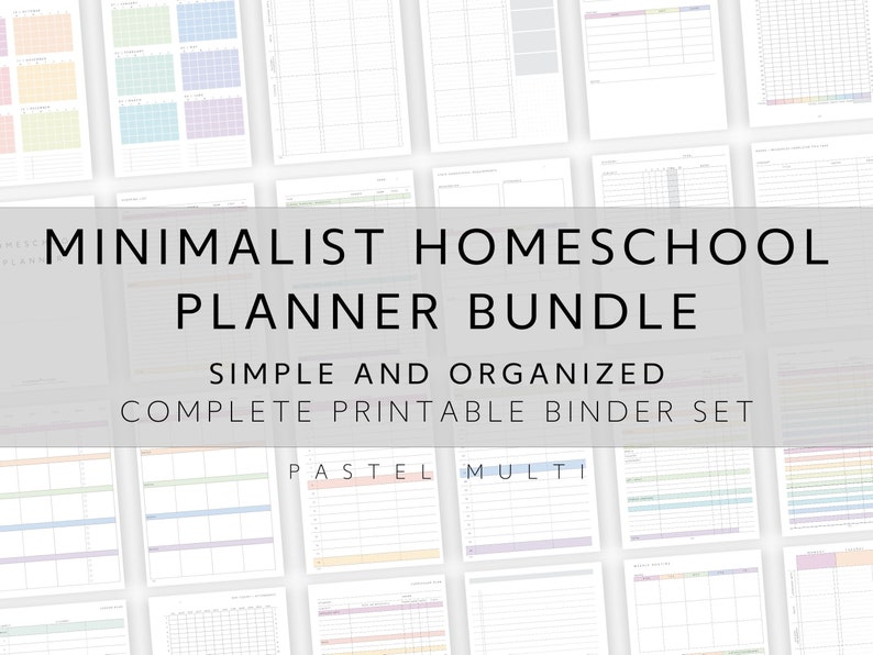 Printable Homeschool Planner Bundle, Minimalist Homeschool Binder ...