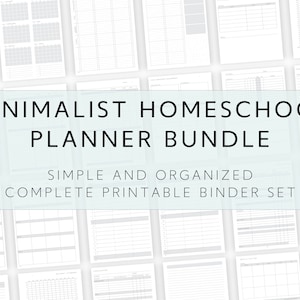 Printable Homeschool Planner Bundle - Modern and Minimalist Homeschool ...