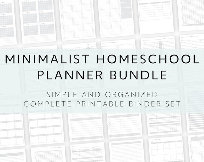 Printable Homeschool Planner Bundle Modern and Minimalist Homeschool ...