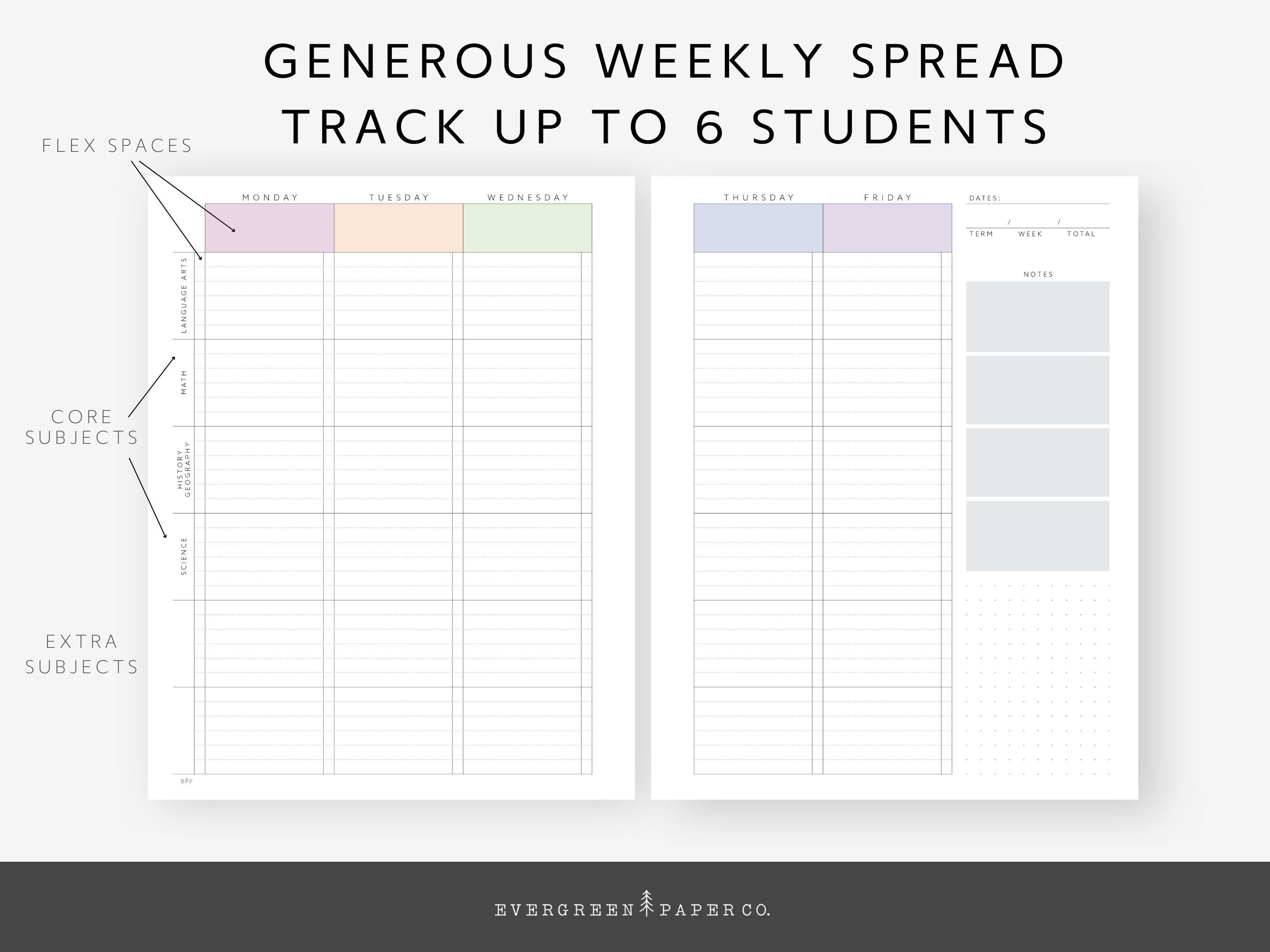 Printable Homeschool Planner Bundle, Minimalist Homeschool Binder ...