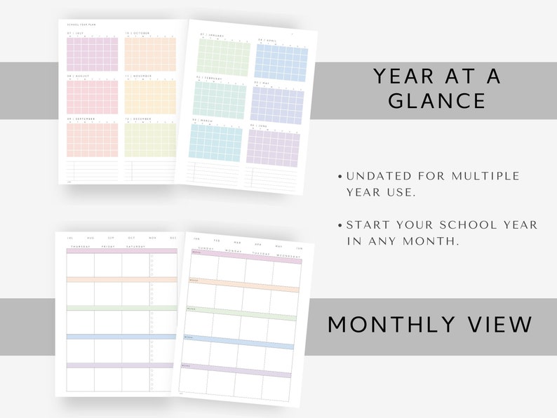 Printable Homeschool Planner Bundle, Minimalist Homeschool Binder ...