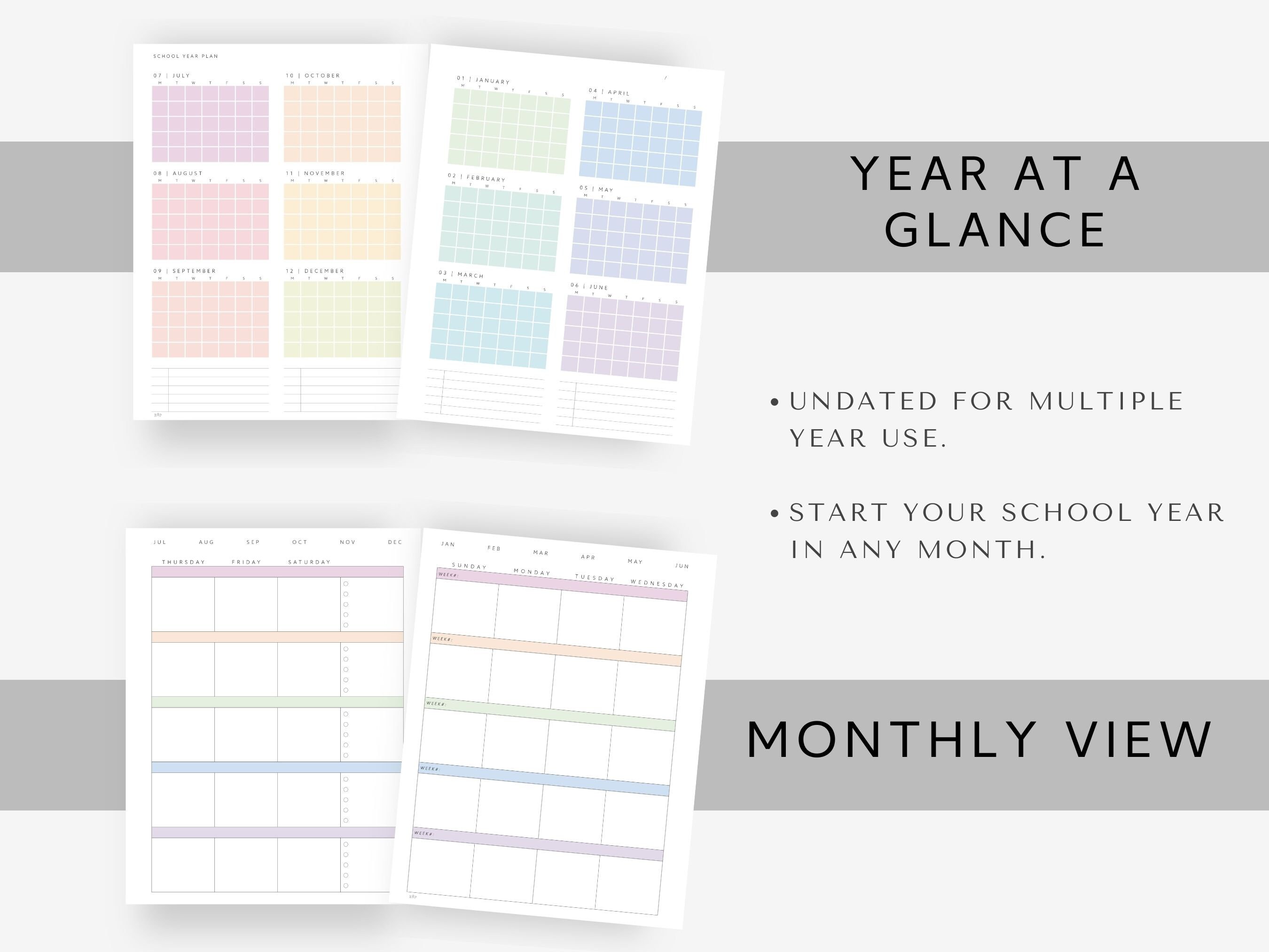 Printable Homeschool Planner Bundle, Minimalist Homeschool Binder ...
