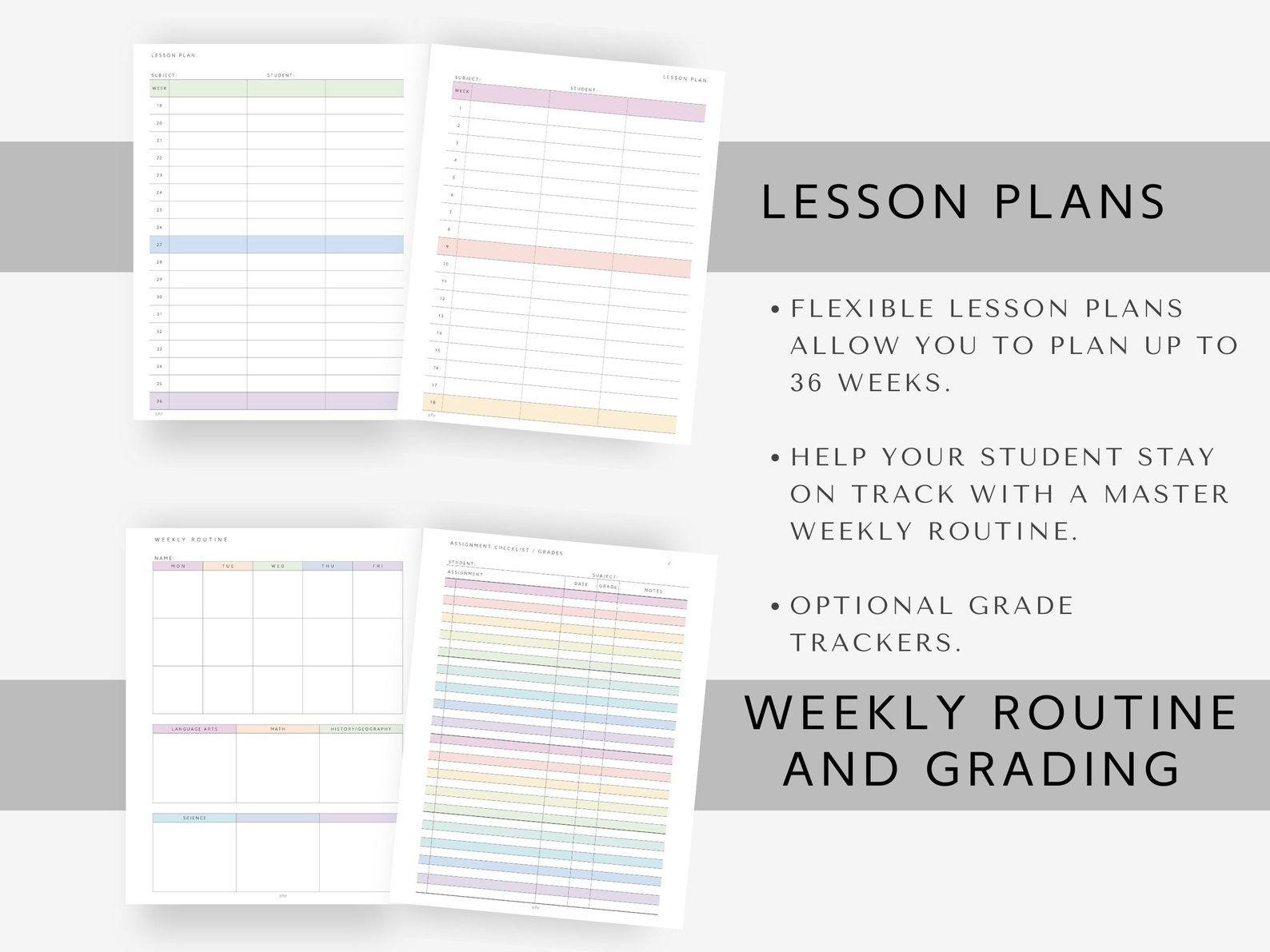 Printable Homeschool Planner Bundle, Minimalist Homeschool Binder ...