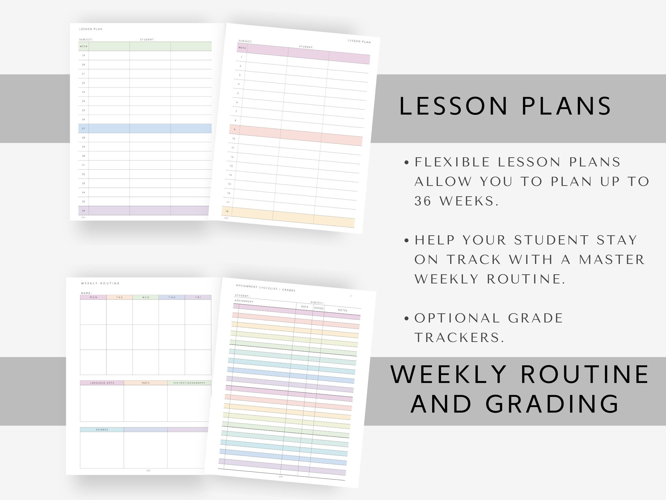Printable Homeschool Planner Bundle, Minimalist Homeschool Binder ...