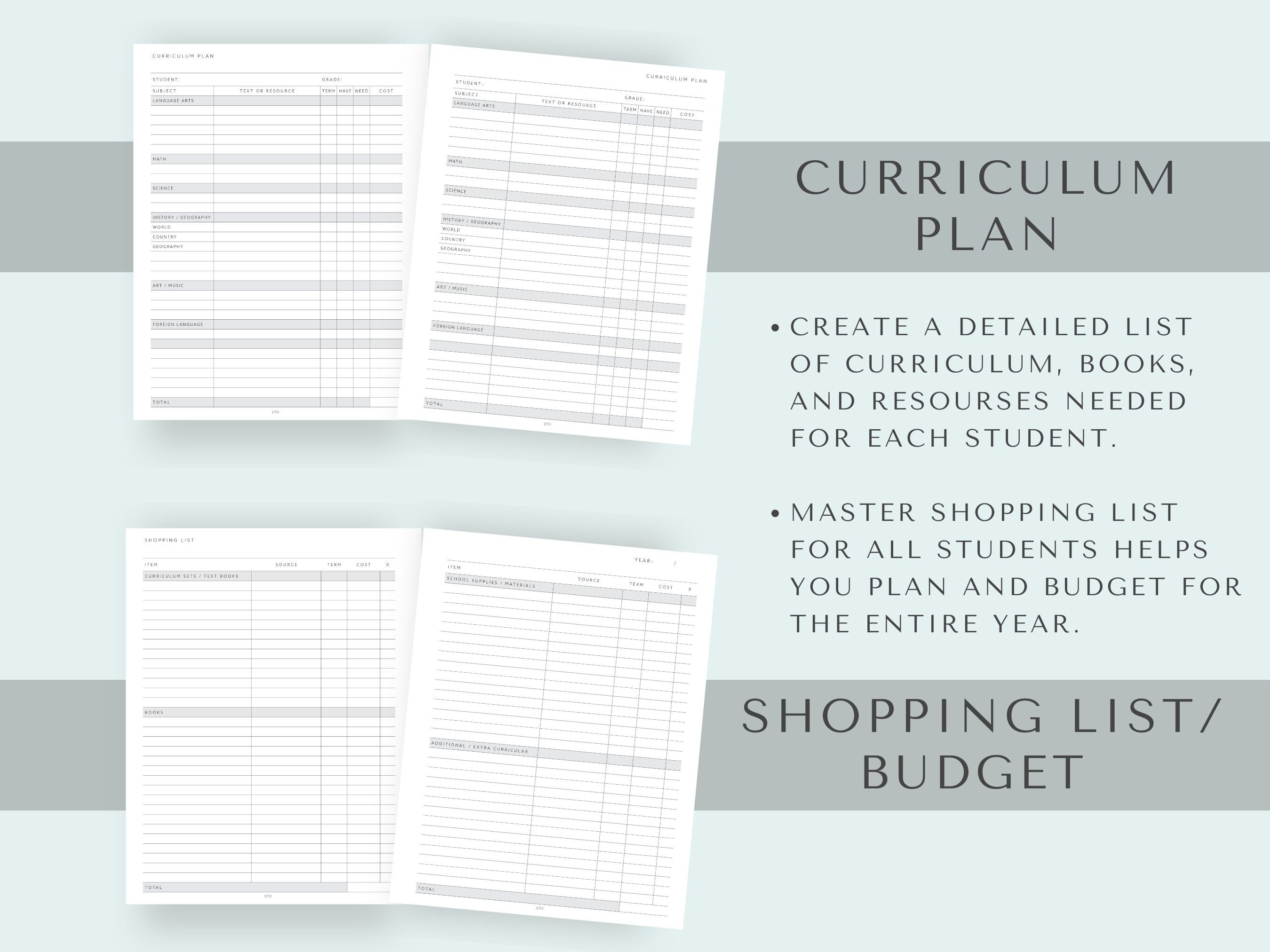 Printable Homeschool Planner Bundle - Modern and Minimalist Homeschool ...