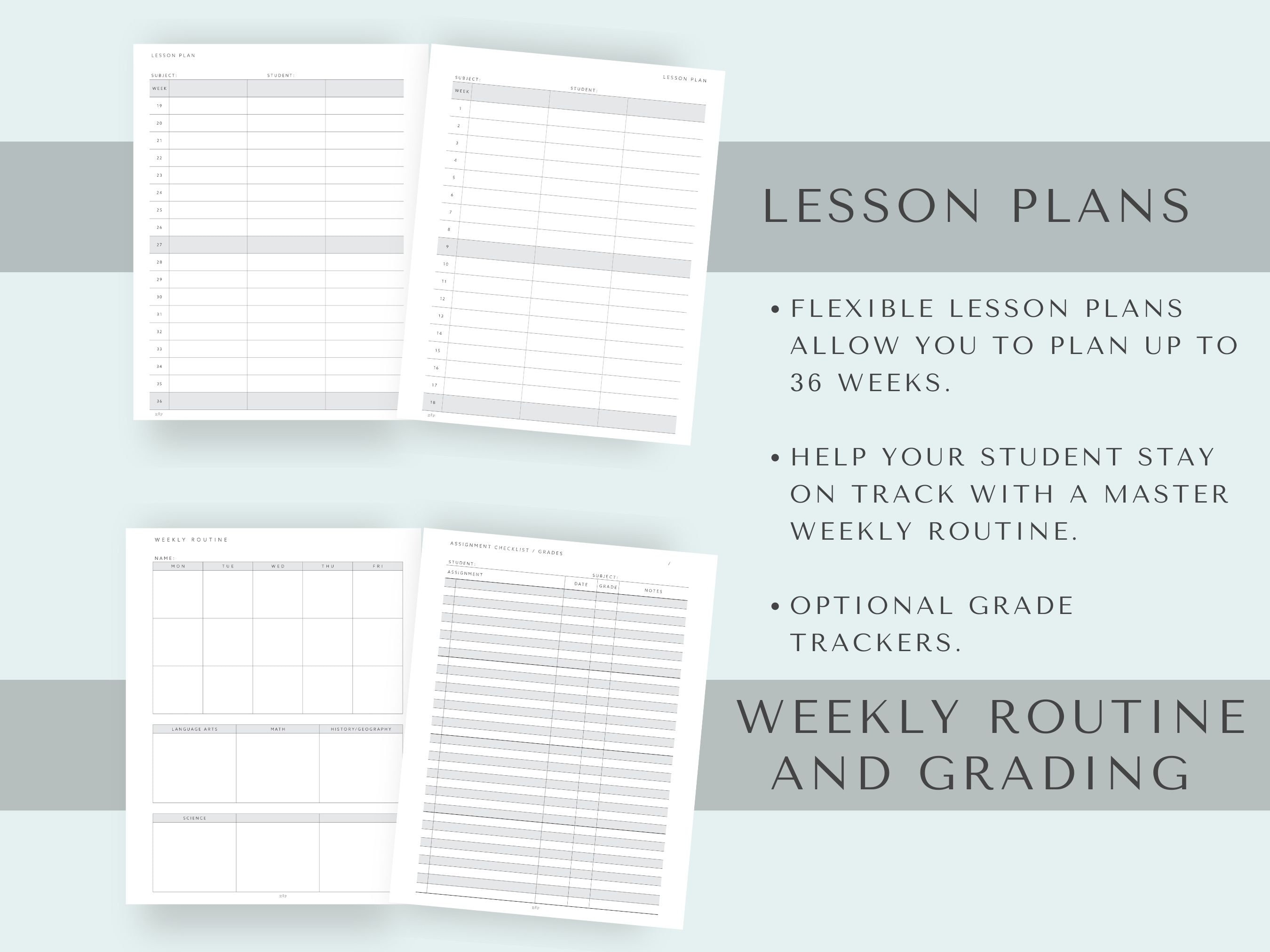 Printable Homeschool Planner Bundle - Modern and Minimalist Homeschool ...