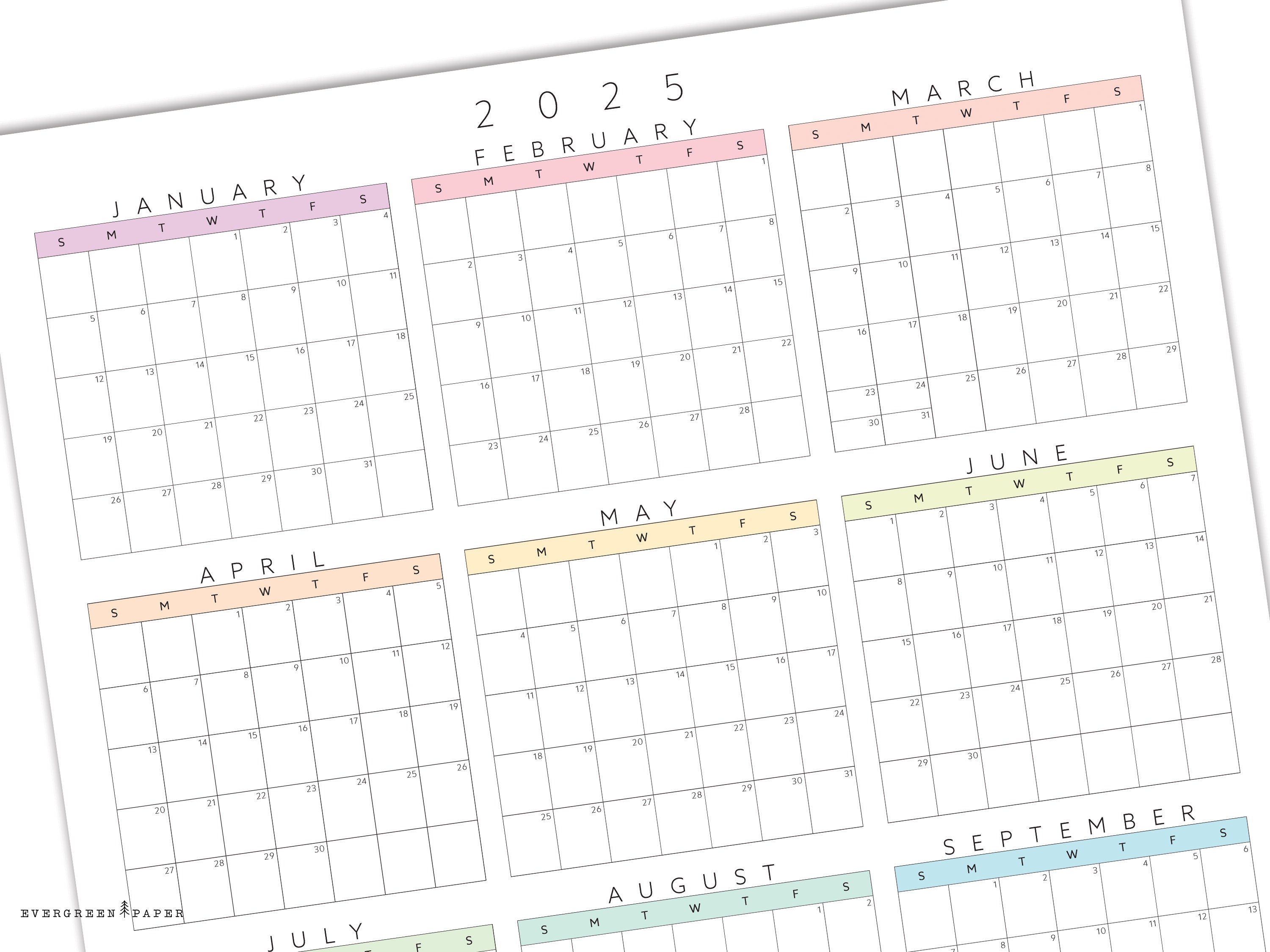 PRINTABLE 2024/2025 Academic MID YEAR Wall Calendar Poster Yearly and ...