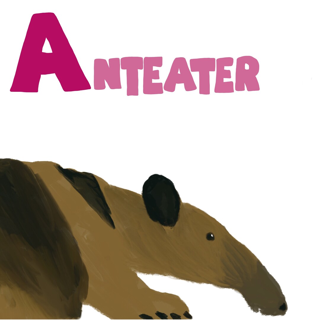 A for Anteater Alphabet Print - Etsy