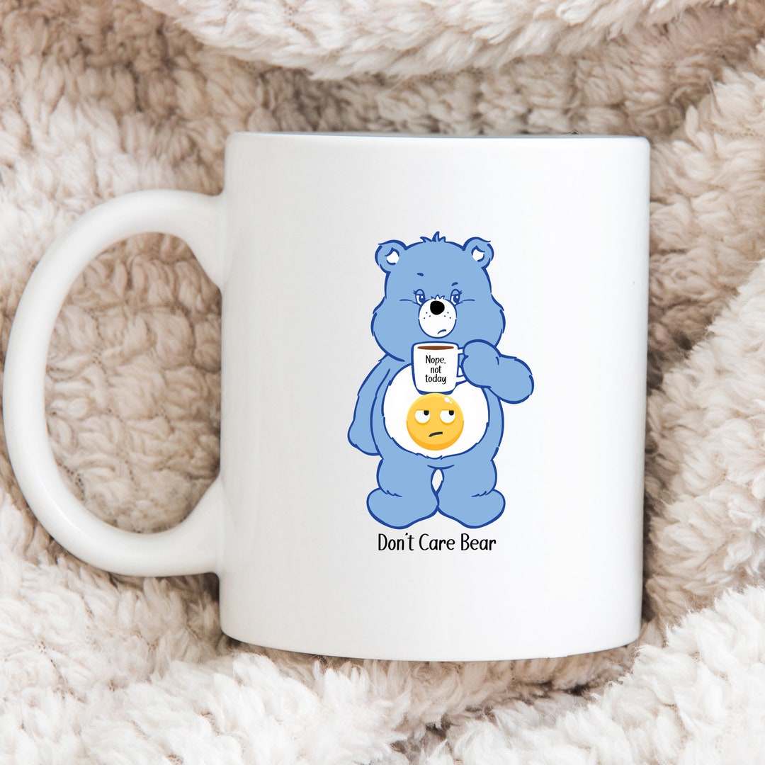 Funny Retro 80's Care Bear Ceramic Mug 11oz, Don't Care Bear Coffee Cup ...