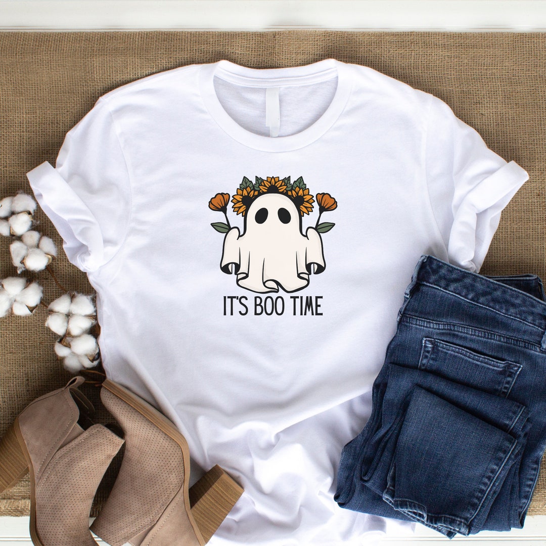 Cute It's Boo Time Shirt for Halloween, Ghost Tee, Halloween Mom Tee ...