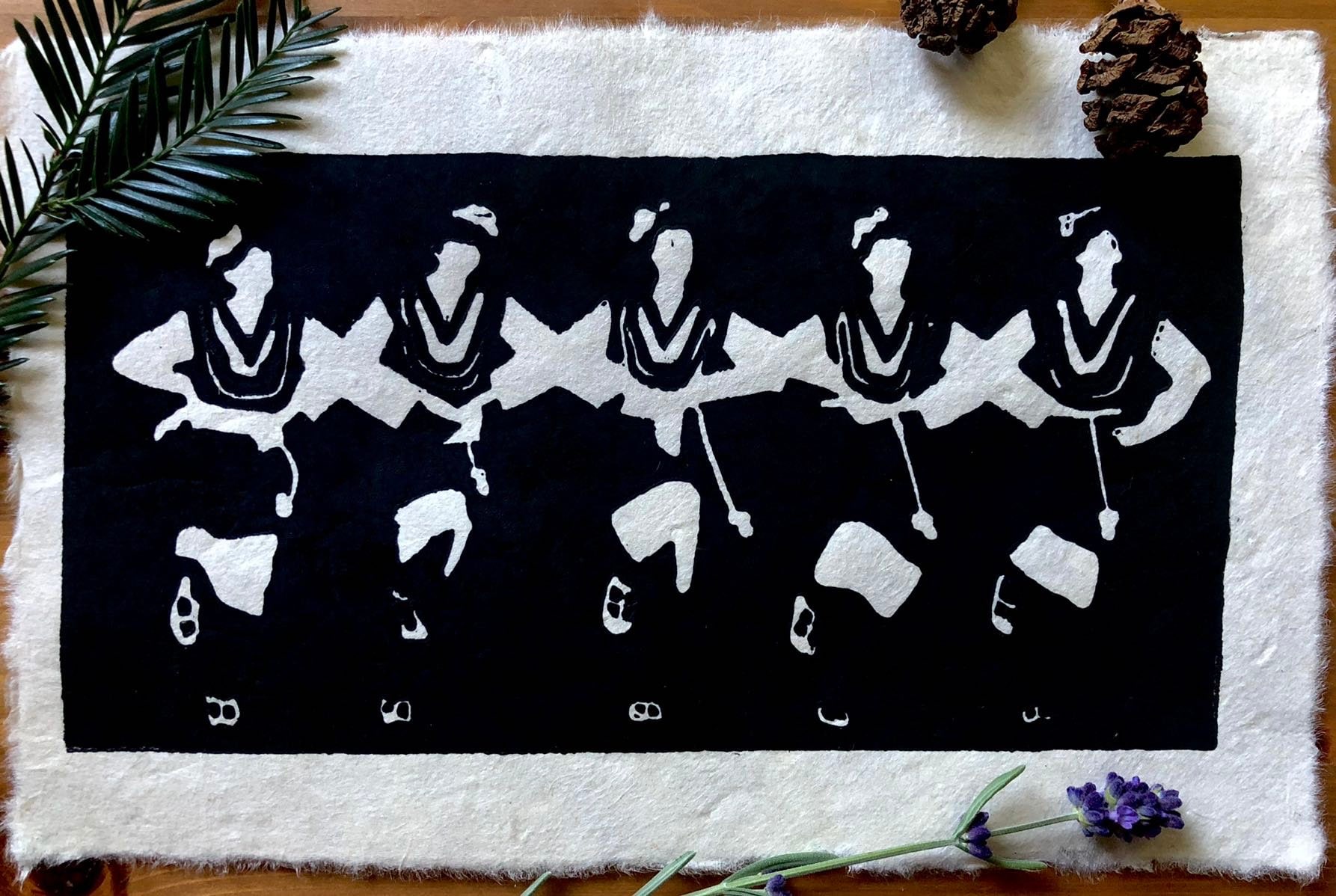 Folk Dance Poster Bulgarian Folk Dancers Linocut Print - Etsy