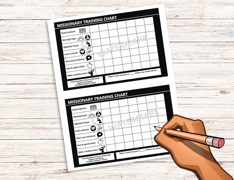 Printable Missionary Training Reward Chart for Primary Aged Children - Etsy