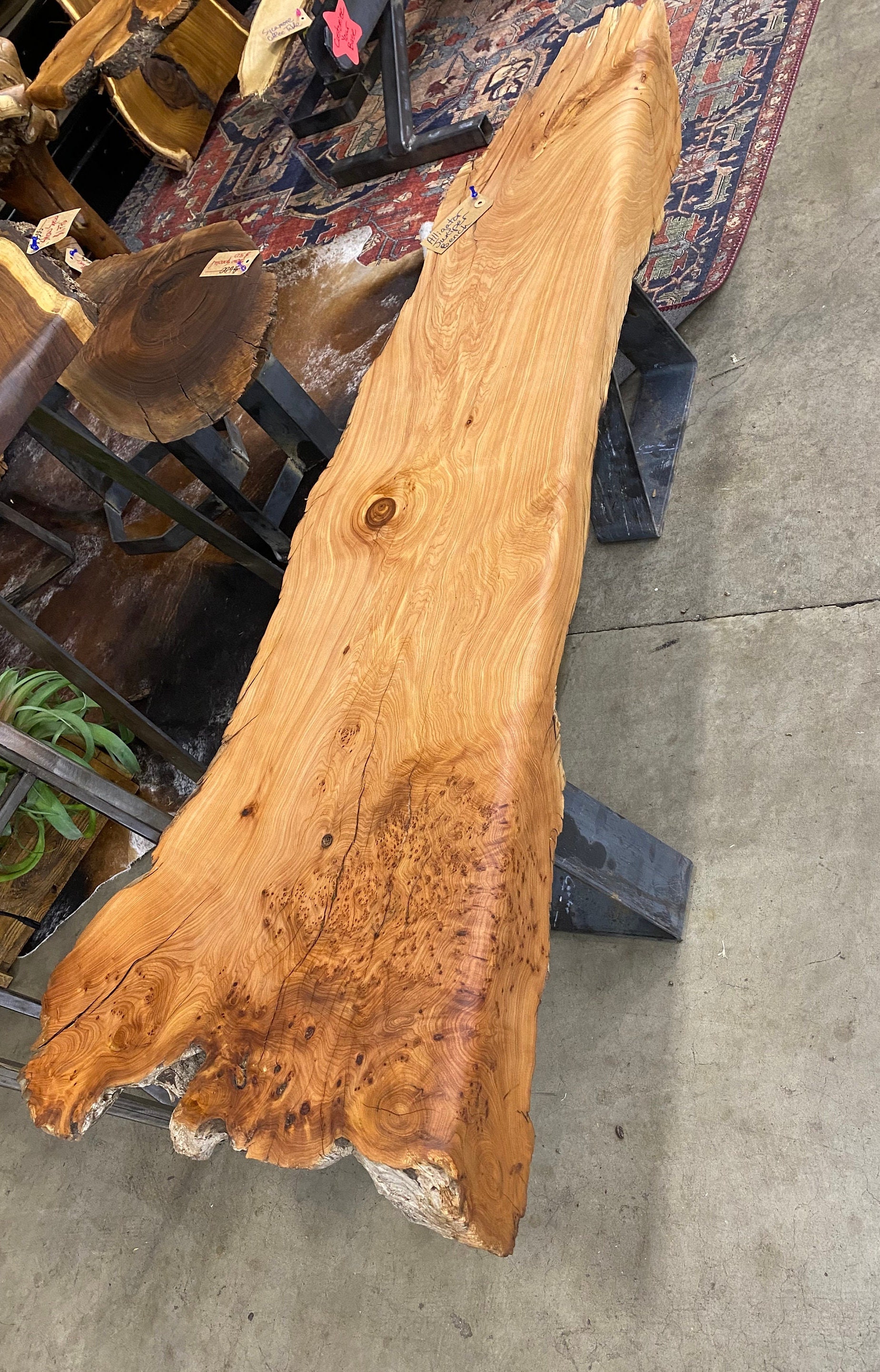 Handcrafted Alligator Juniper Entry Bench With Huge Burl - Etsy