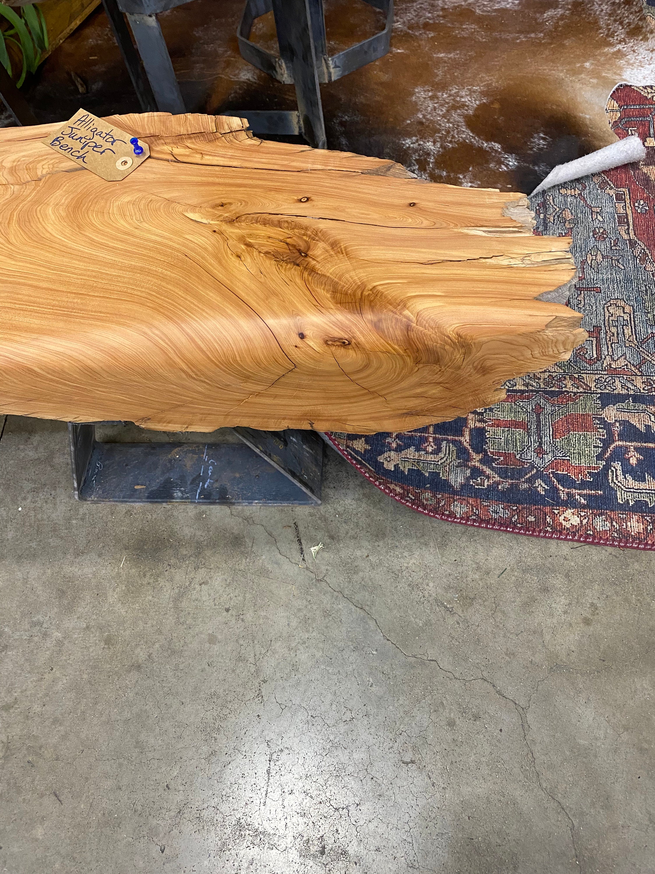 Handcrafted Alligator Juniper Entry Bench With Huge Burl - Etsy