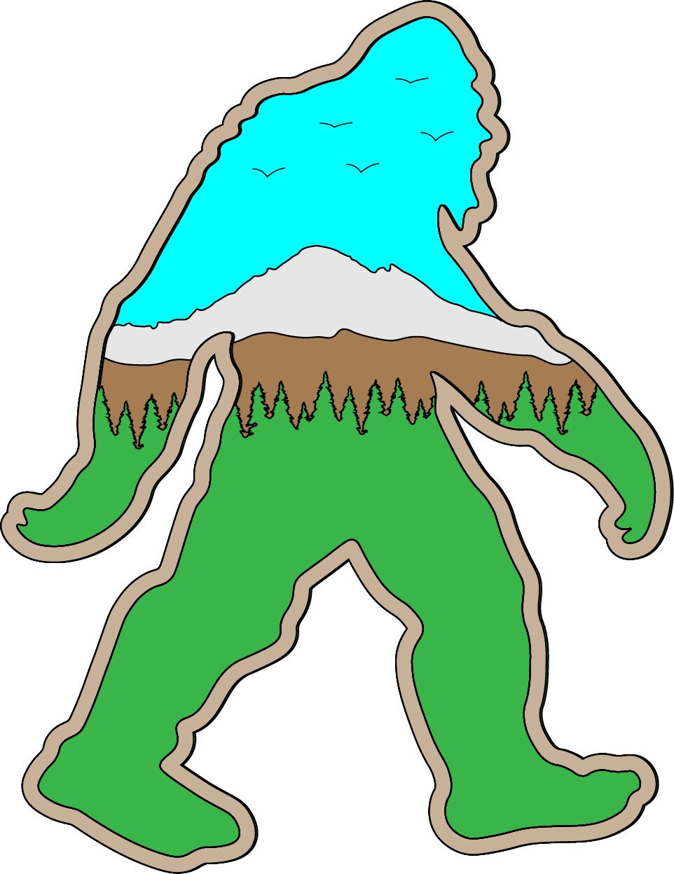 Big Foot/sasquatch Multilayer Laser Cut File - Svg, Png, Jpg, Dxf ...