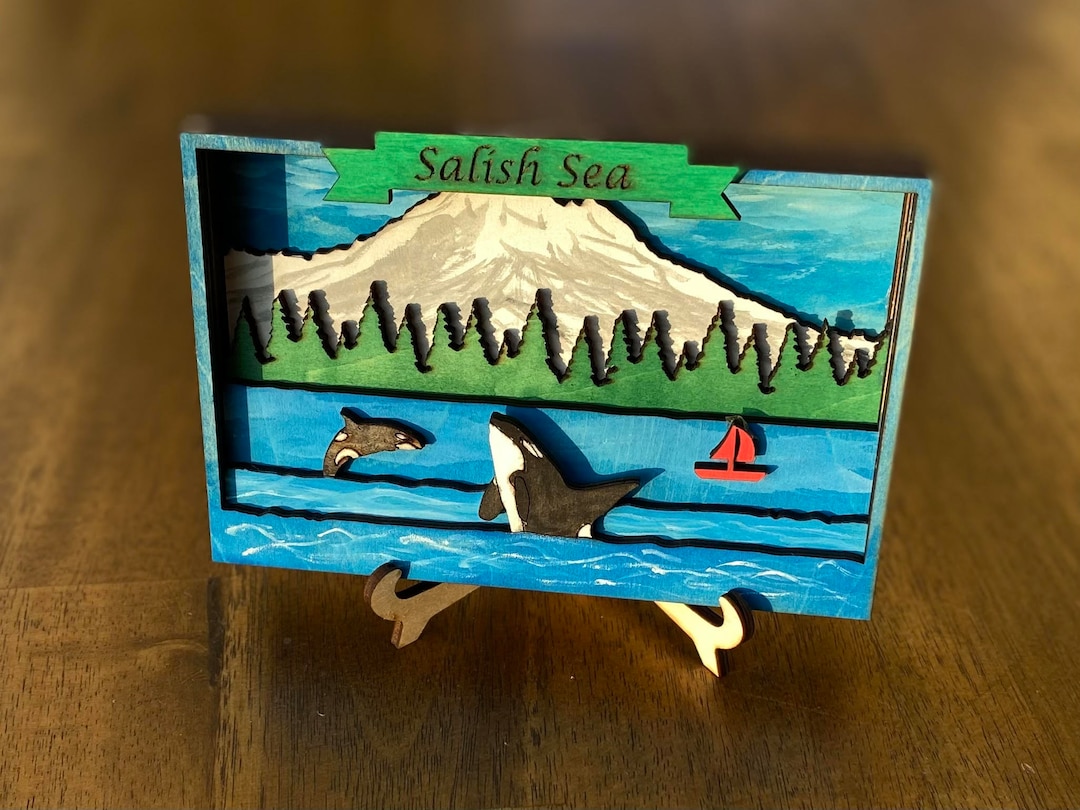 Orcas in the Salish Sea Multilayer Laser Cut File - Svg, Png, Jpg, Dxf ...