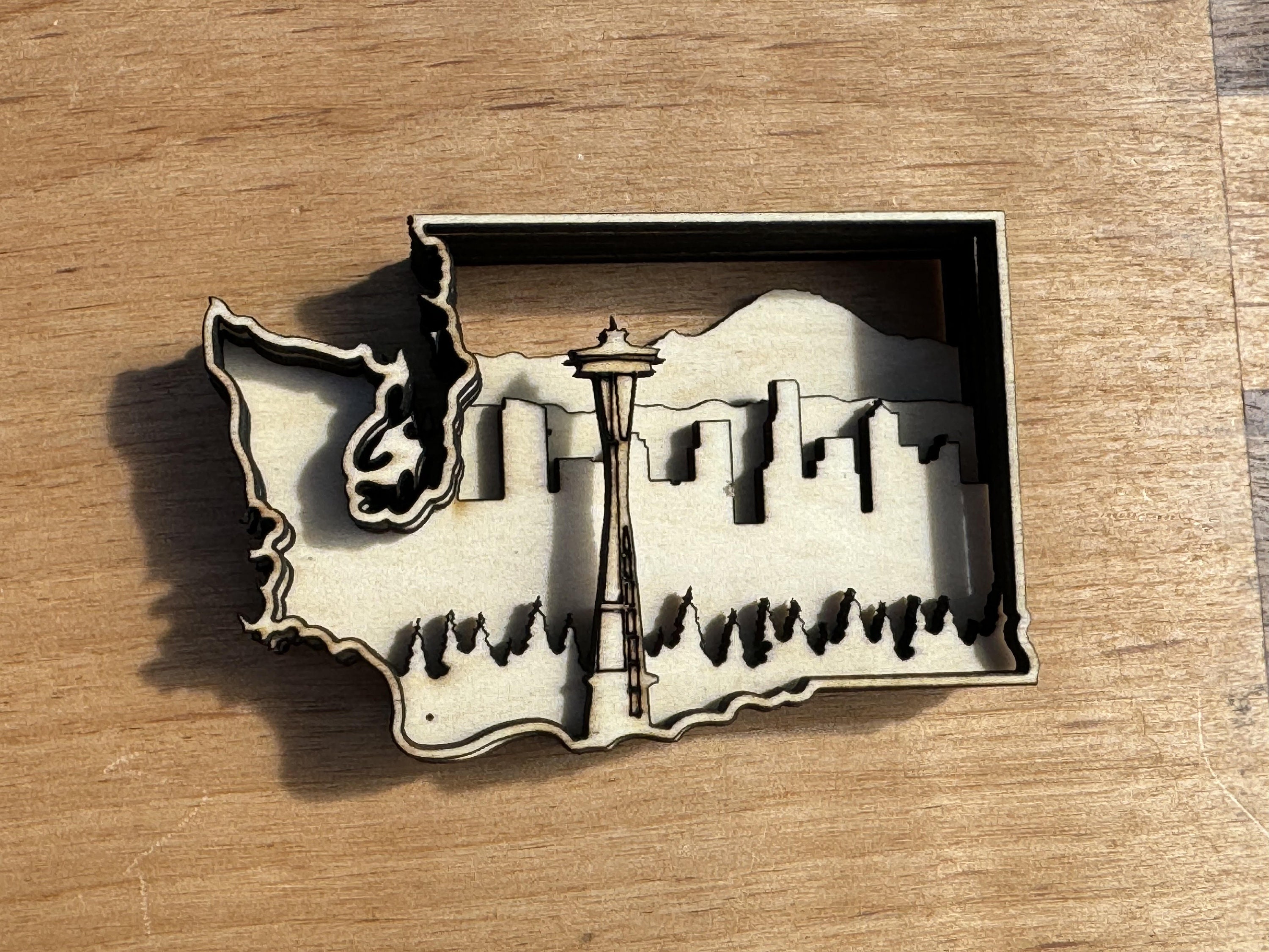 Seattle Layered Shadow Box Digital Download - Etsy