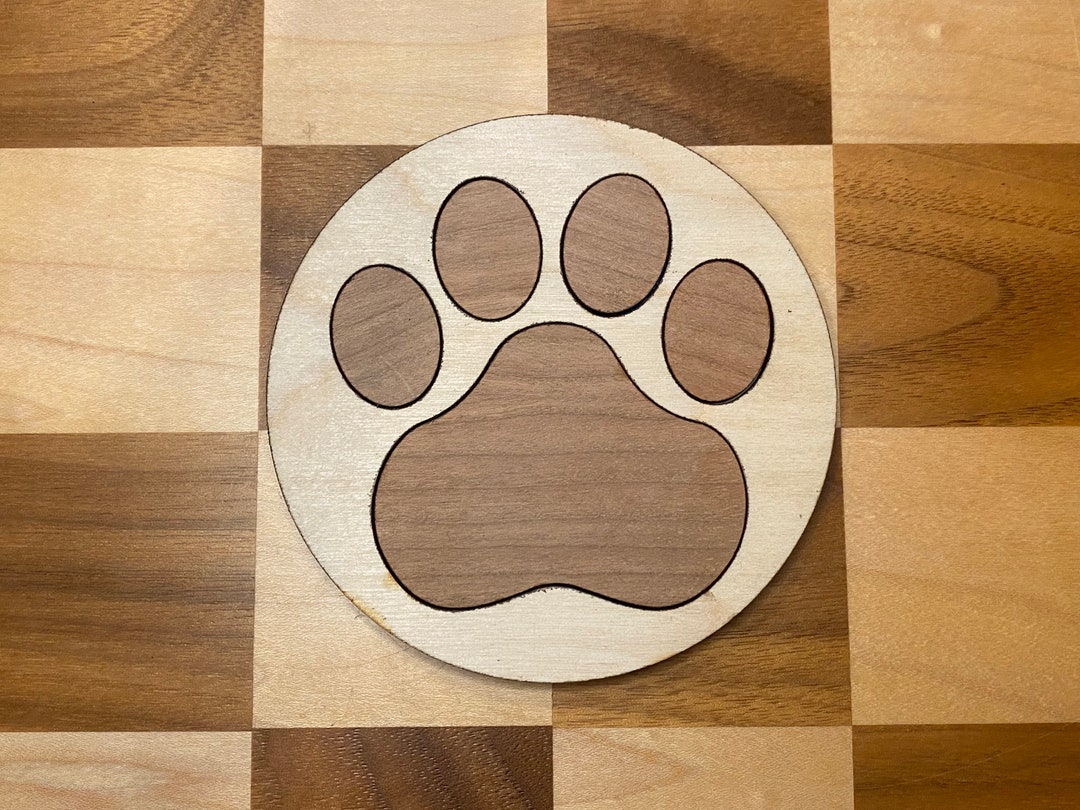 Dog Paw Coaster Laser File, SVG, PNG, DXF Glowforge - Etsy