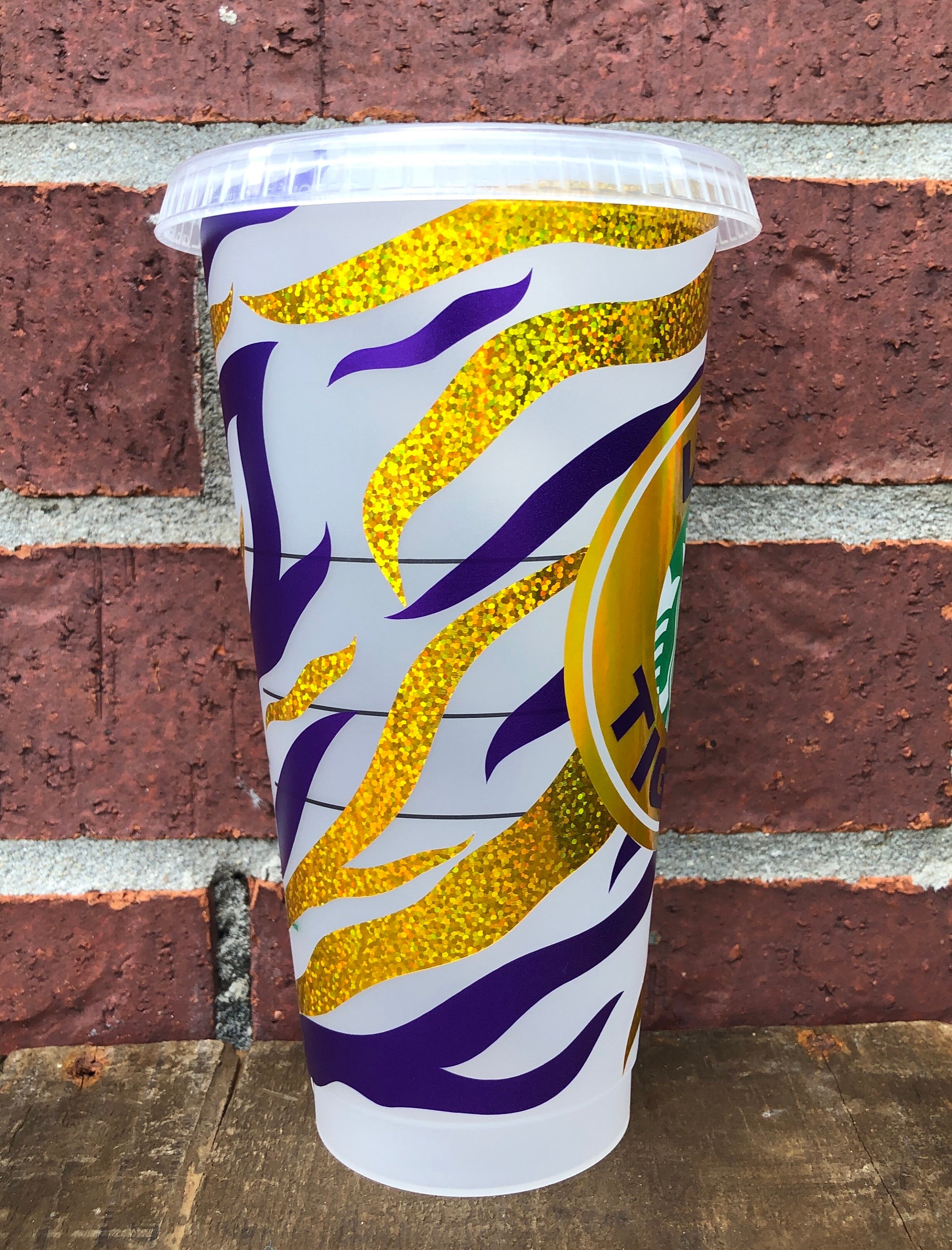 Geaux Tigers Cold Cup, Starbucks, Venti 24oz, Purple/gold Stripes ...