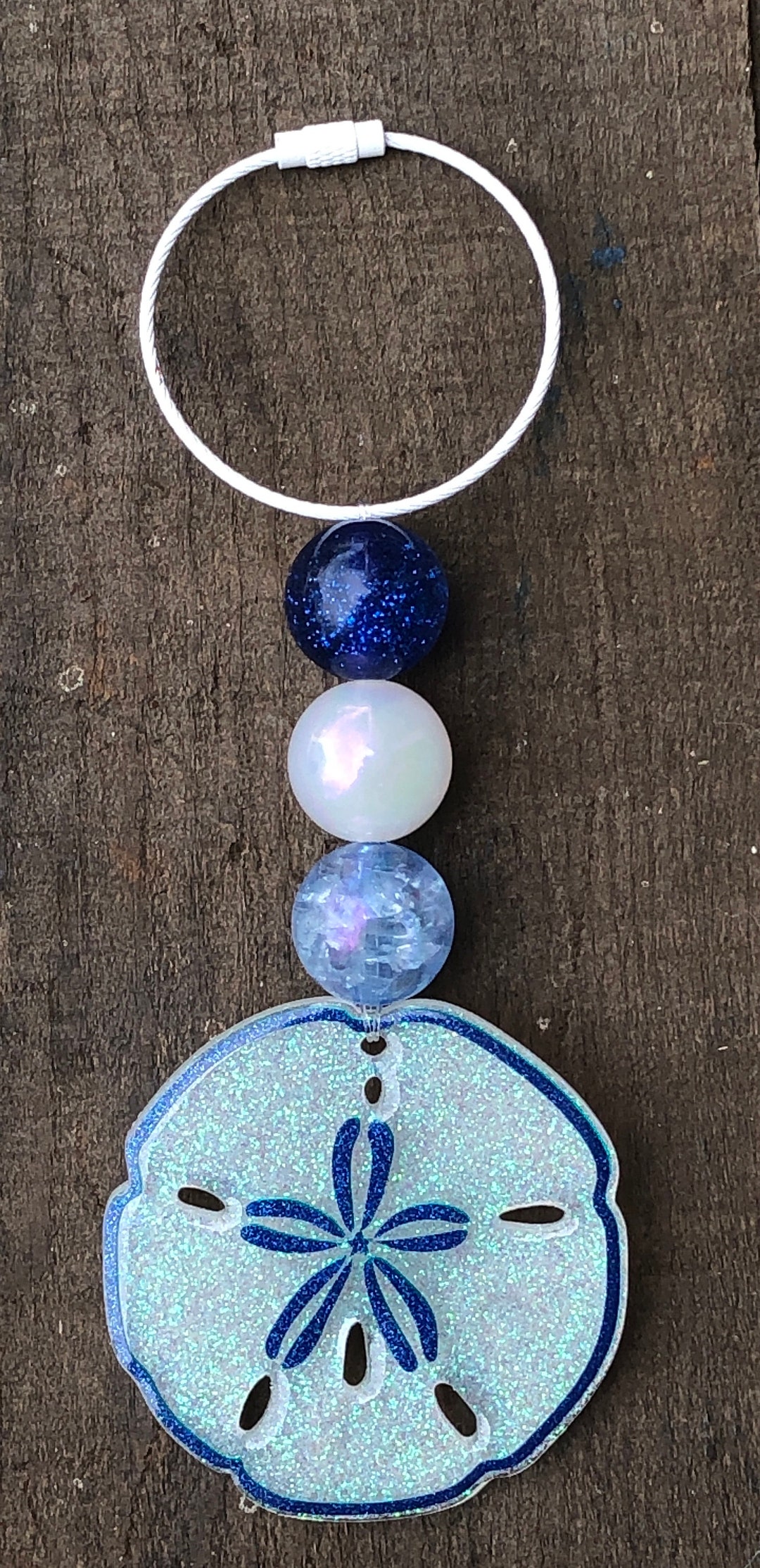 Sand Dollar Glitter Keychain, Beach Charm, Bogg Bag Clip - Etsy