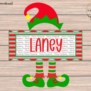 Christmas Elf Custom Name Tag | Holiday Theme Kids Name Tag | Cute ...