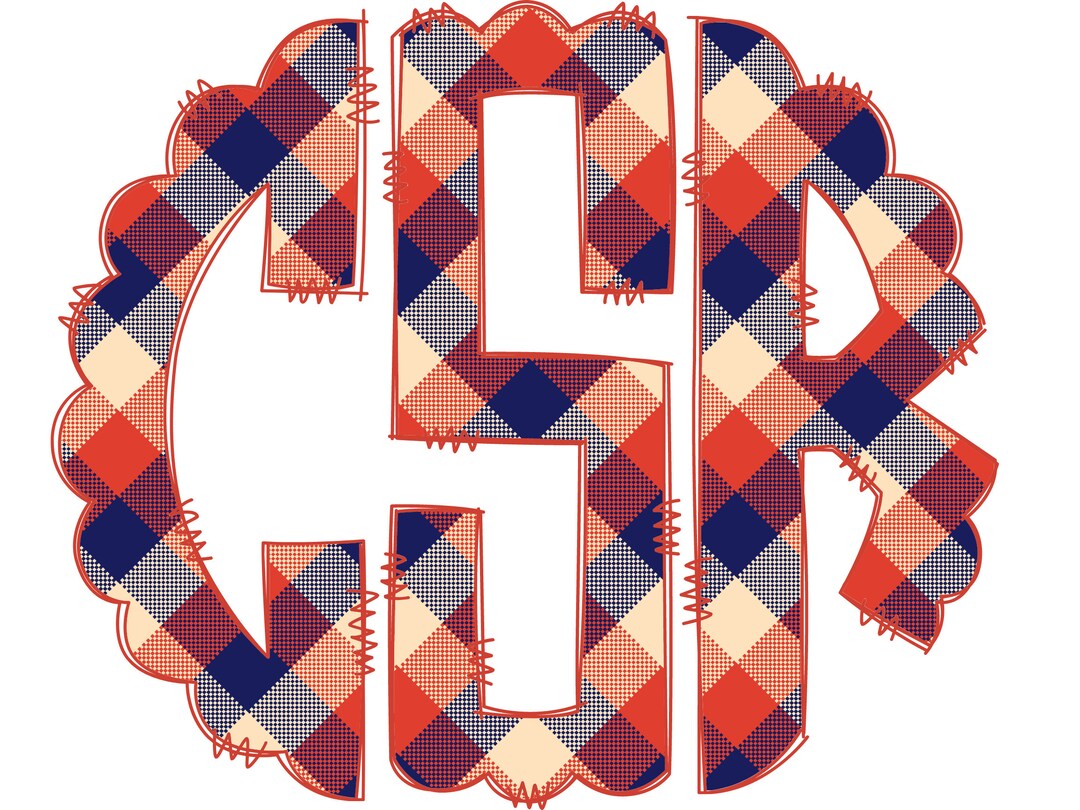 Autumn Plaid Custom Monogram PNG | Fall Plaid Monogram PNG | Autumn ...