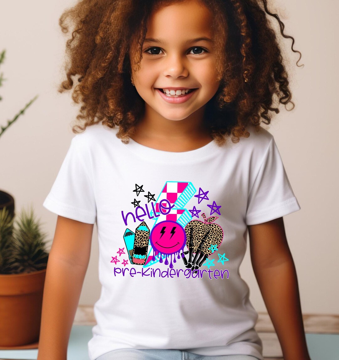 Trendy Hello Pre-kindergarten PNG - Back to School Design (digital ...