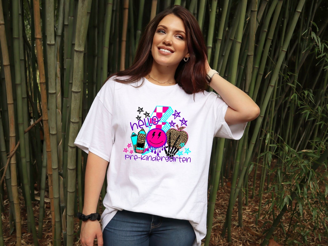 Trendy Hello Pre-kindergarten PNG - Back to School Design (digital ...