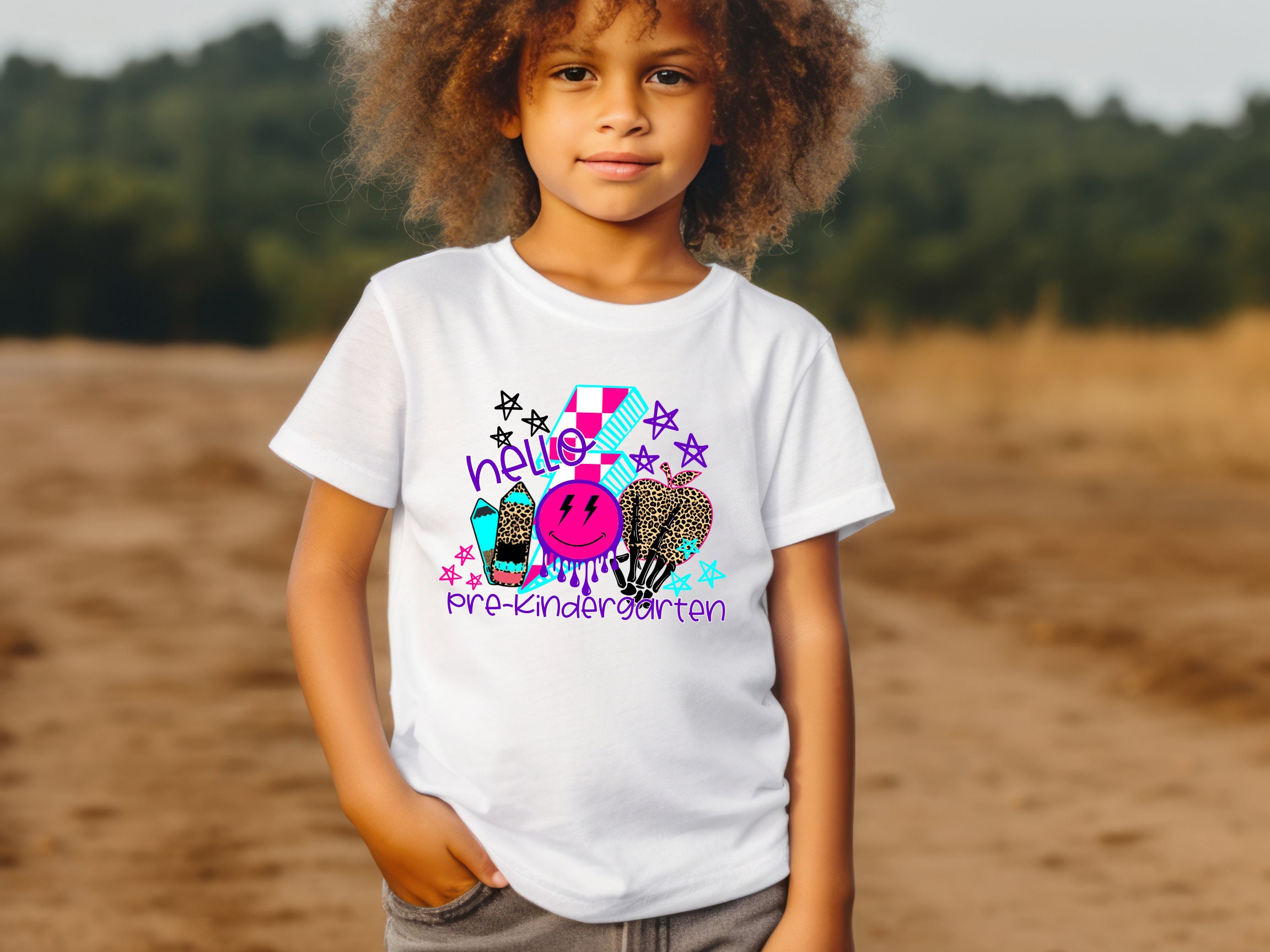Trendy Hello Pre-kindergarten PNG - Back to School Design (digital ...