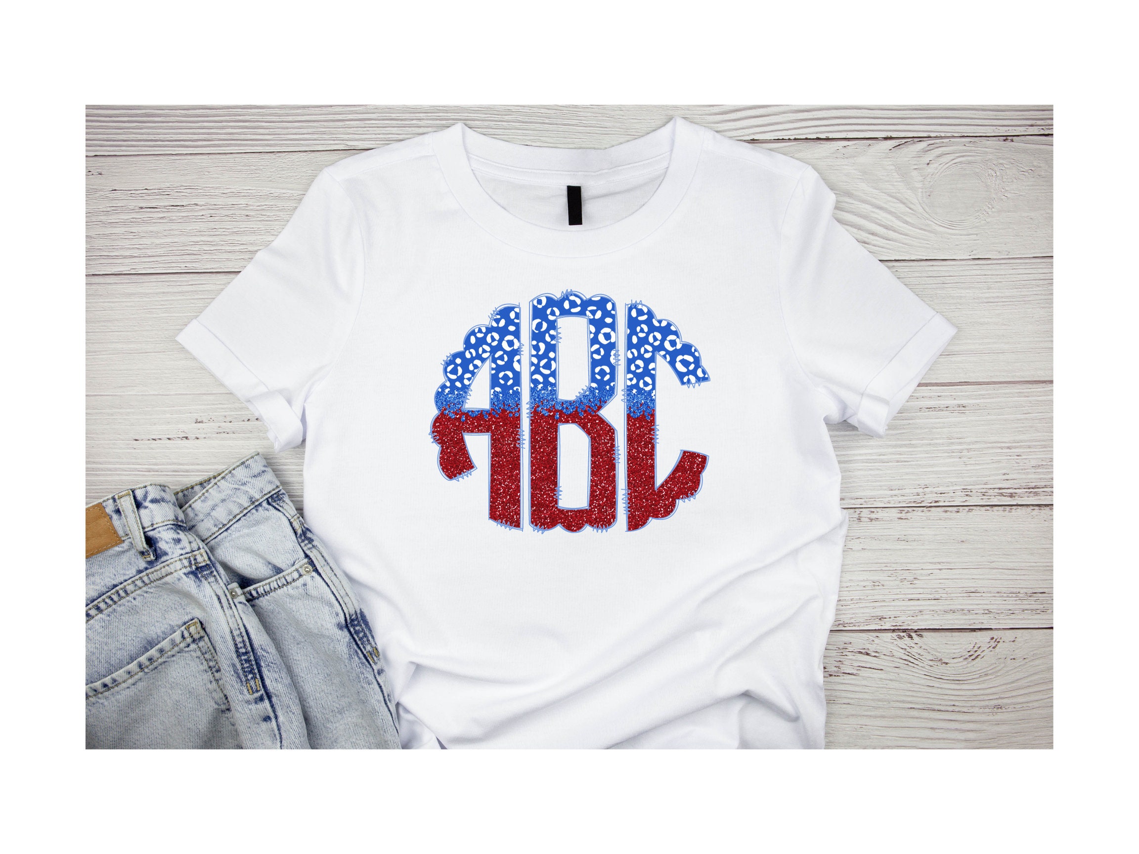 Red, White and Blue Custom Monogram PNG, Patriotic Single Monogram PNG ...