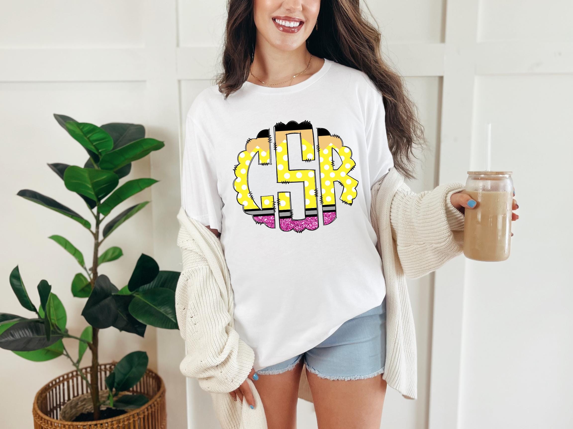 School Pencil Custom Monogram Png Cute Pencil Single Custom Monogram ...