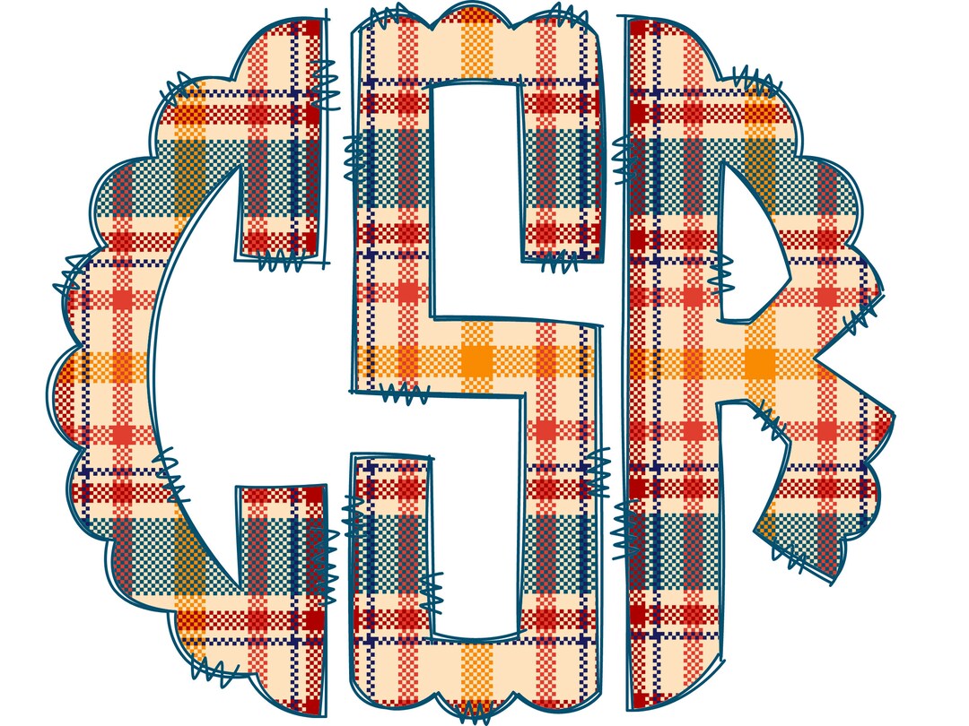 Fall Plaid Custom Monogram PNG: Autumn Harvest (digital Download) - Etsy