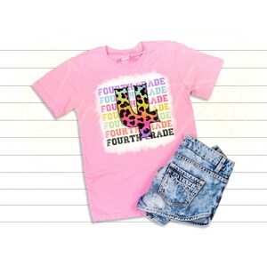 Rainbow Leopard 4th Grade School Design | Fourth Grade PNG | 4th Grade ...