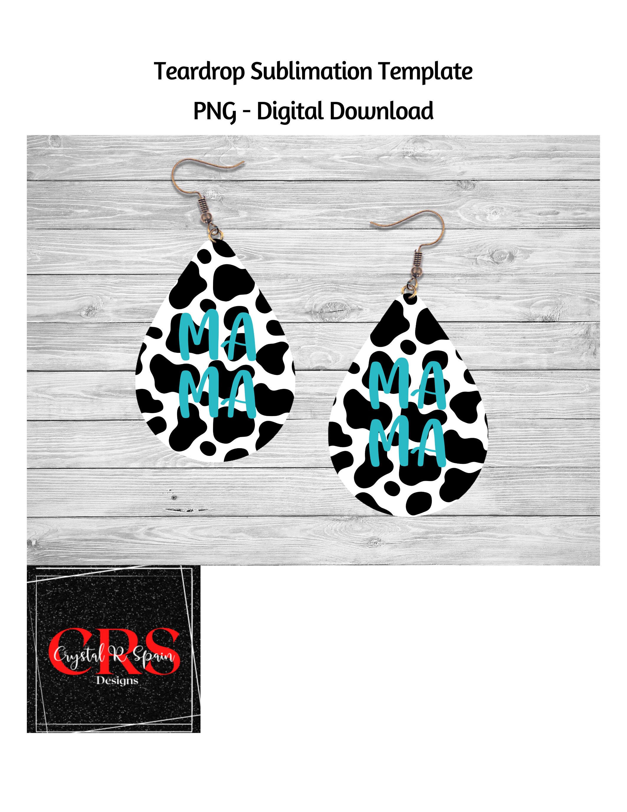 Mama Sublimation Earring Template Teardrop Shape Sublimation - Etsy