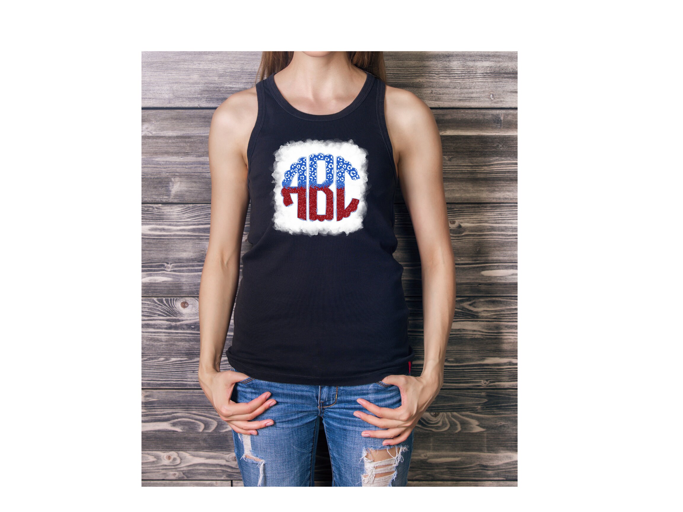 Red, White and Blue Custom Monogram PNG, Patriotic Single Monogram PNG ...