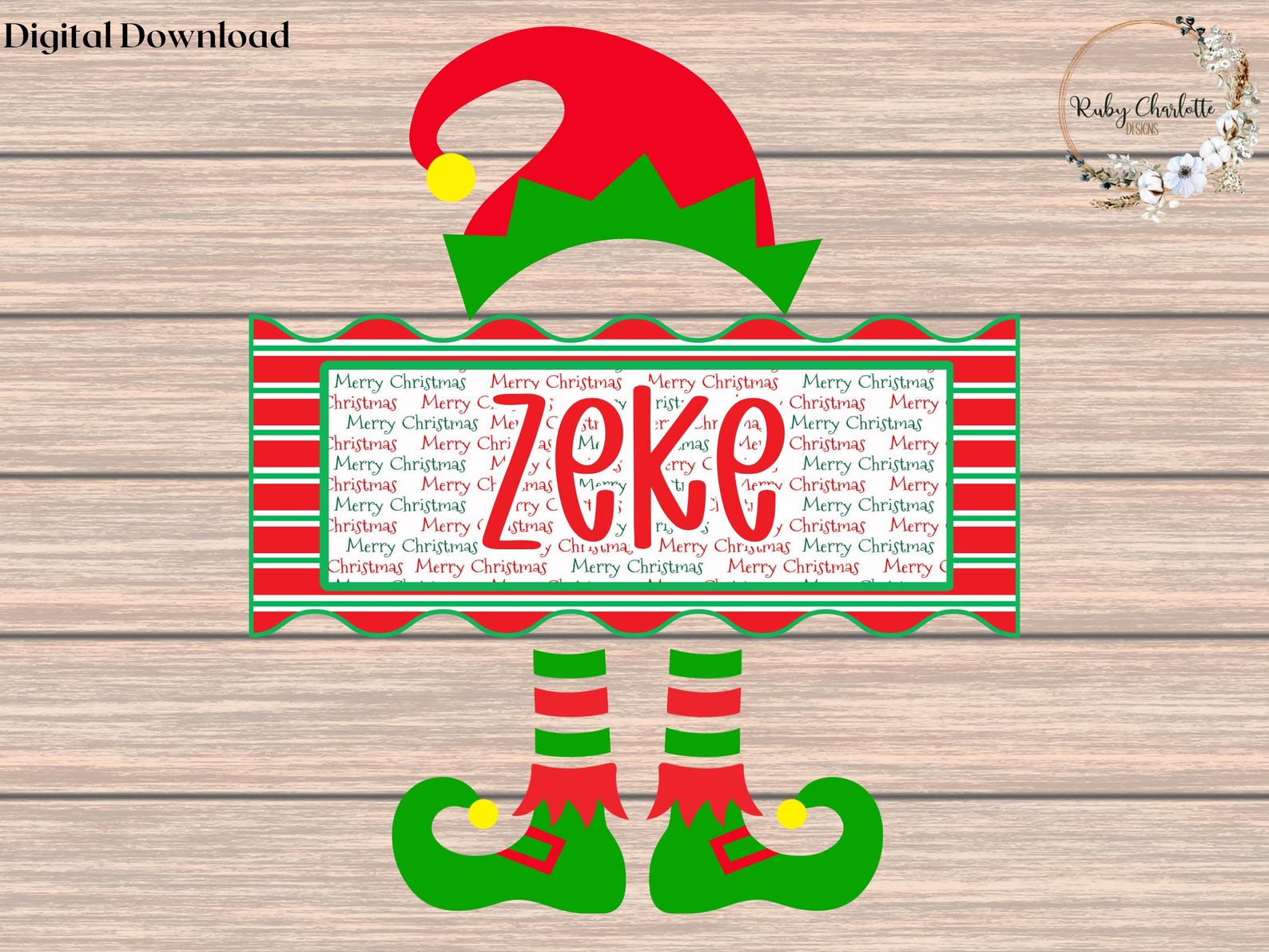 Christmas Elf Custom Name Tag | Holiday Theme Kids Name Tag | Cute ...