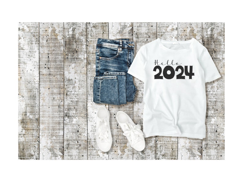 Hello 2024 PNG NYE Theme Sublimation Design New Years Eve Digital Download 2024 Black and Silver ...